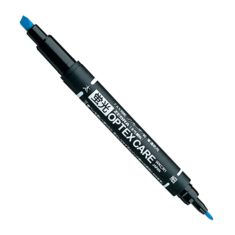 斑马（ZEBRA）WKCR1 双头荧光笔 重点记号笔 扁头加圆头 单色装 蓝色_荧光笔_书写修正工具_办公文具_一线达通-阳光采购、正品保障、惠到实处、专业售后