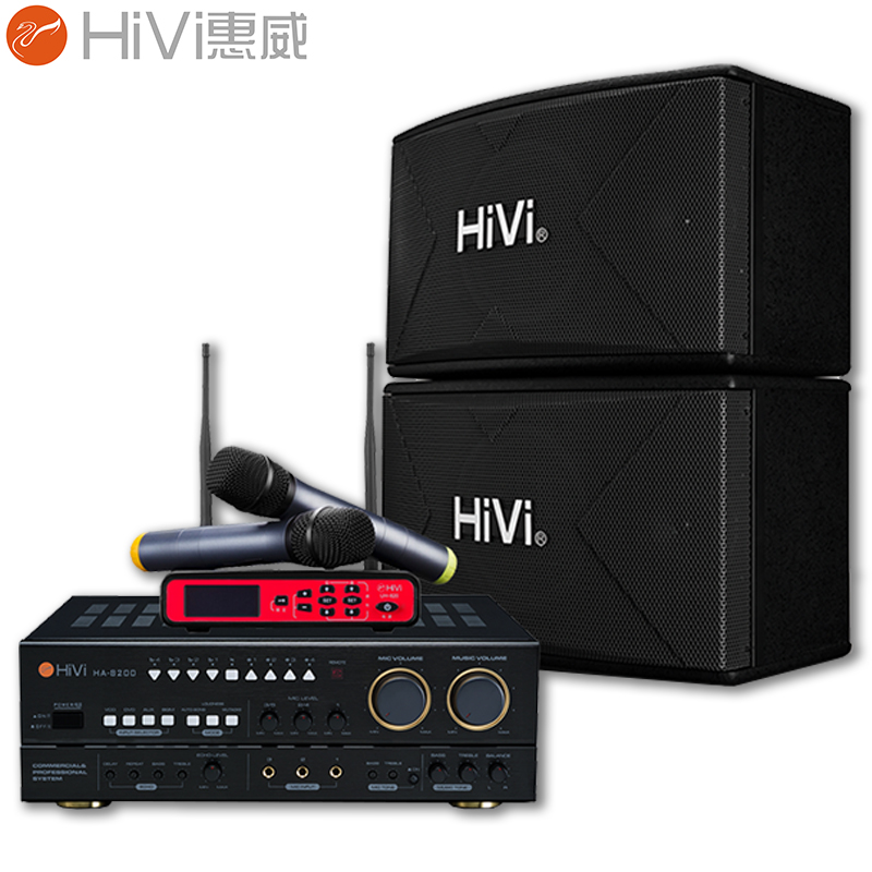 惠威（HiVi）KX1000 音响组合套装 内含HA8200功放+UH820话筒 标配音箱线（15米纯铜）+吊架+4头信号音频线_政府企业电子采购平台