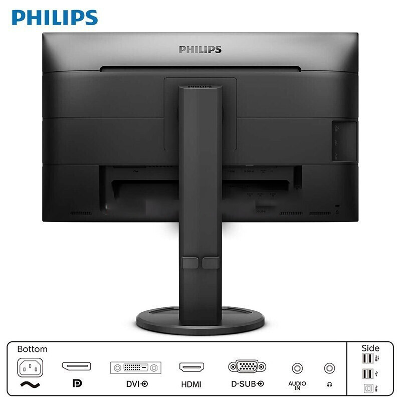 飞利浦（PHILIPS）241B8QJEB 23.8英寸显示器 IPS广视角旋转升降内置音箱 黑色_显示器_电脑配件_电脑及配件_一线达通 ...