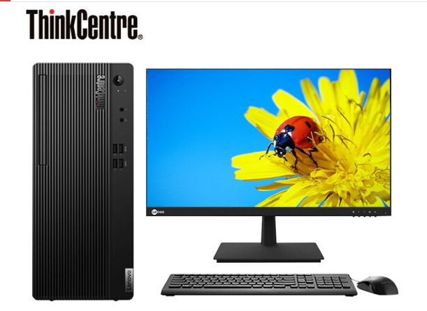 联想（ThinkCentre）E77台式电脑 i5-10400F 16G 1T+256G固态 Windows 10 2G独显 21.5英寸显示 ...